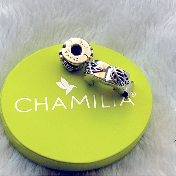 Chamilia | Jewelry | Rare Two Chamilia Sterling Lock Clips With Leaves ...